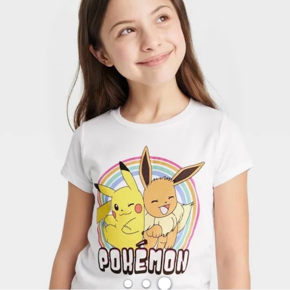 Pokémon | Shirts & Tops | Girls Pokmon Eevee Pikachu Short Sleeve ...